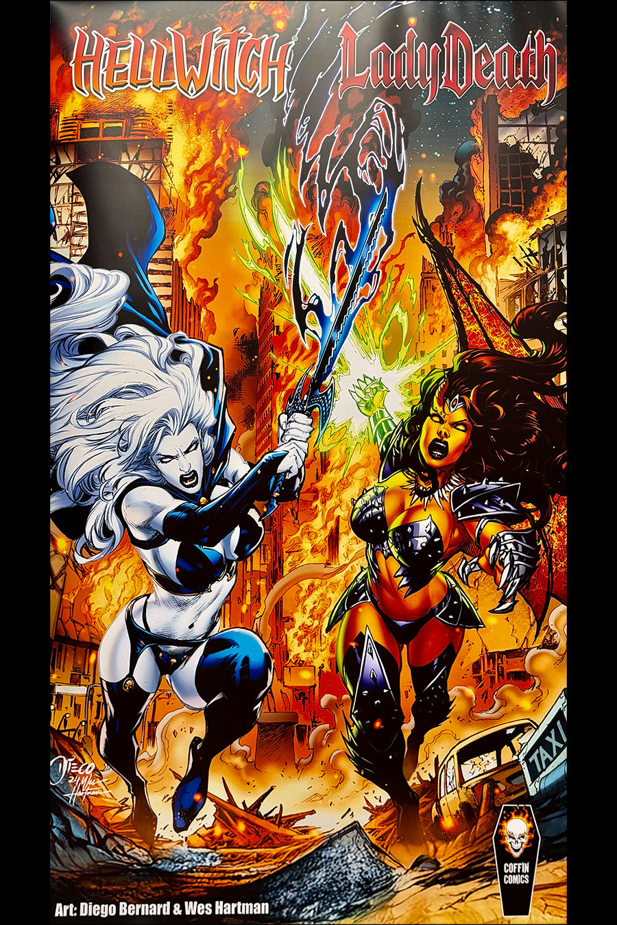 Hellwitch / Lady Death: Hellgasm 7x4' Banner – Coffin Launch